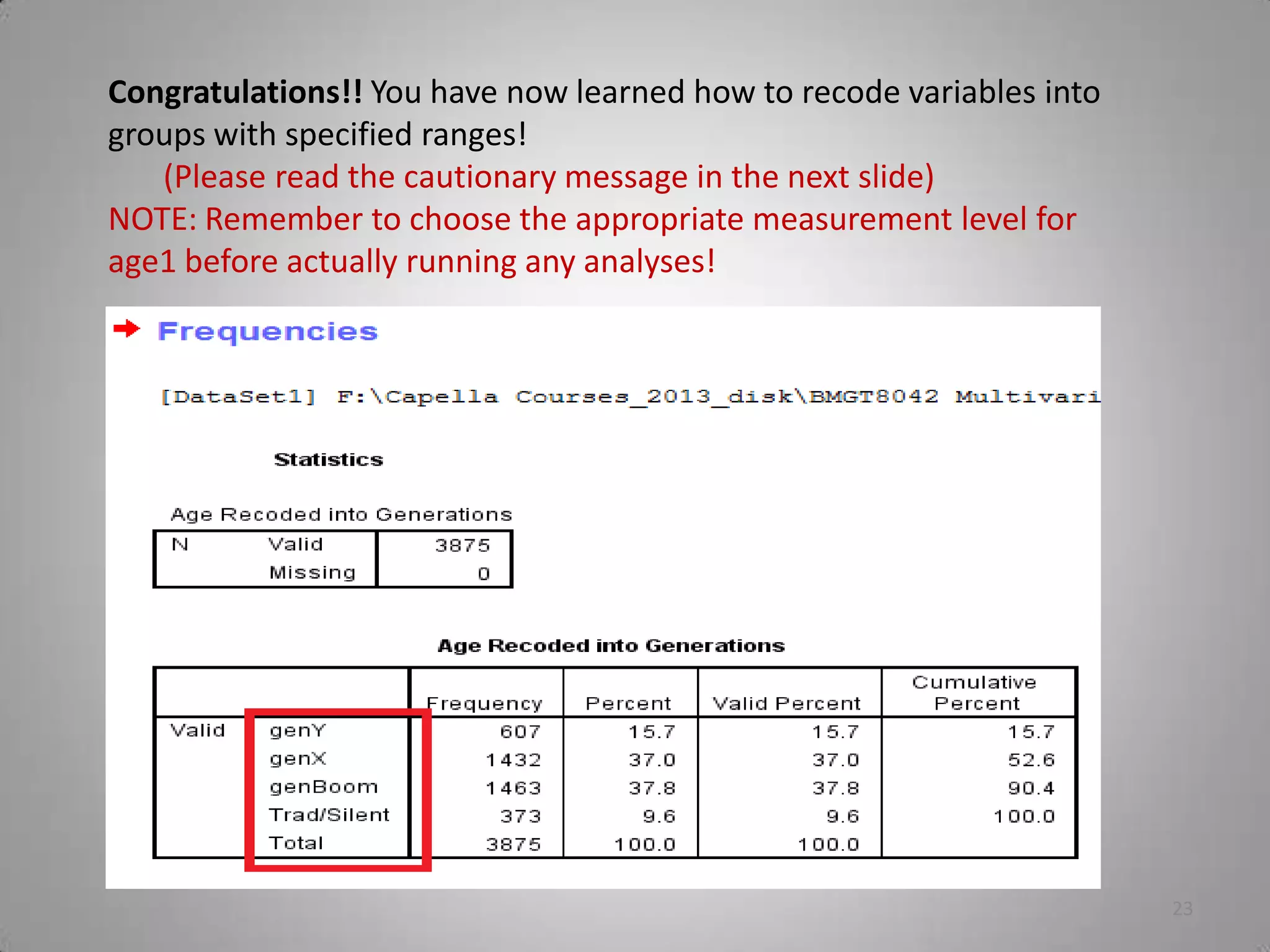Recode Age Variable in SPSS | PPTX