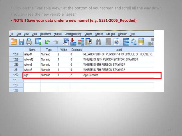 Recode Age Variable In Spss Ppt