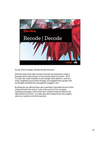 Recode | Decode case study by Saint | PDF