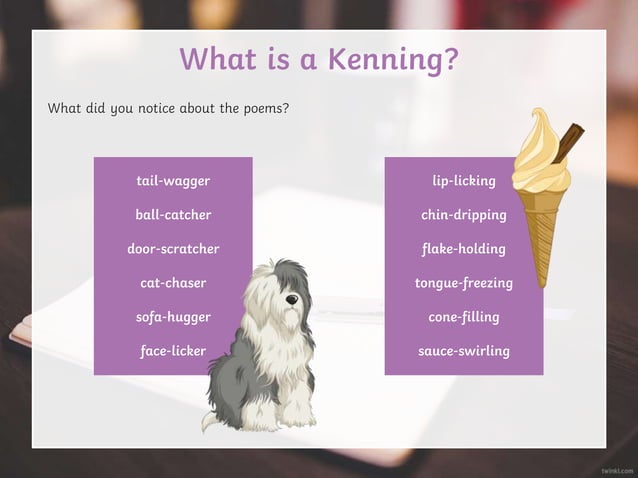 Recognising Kenning Poems Powerpoint.pptx | Poetry | Books and Literature