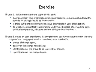 Recognising the need for change and starting the change process | PPT