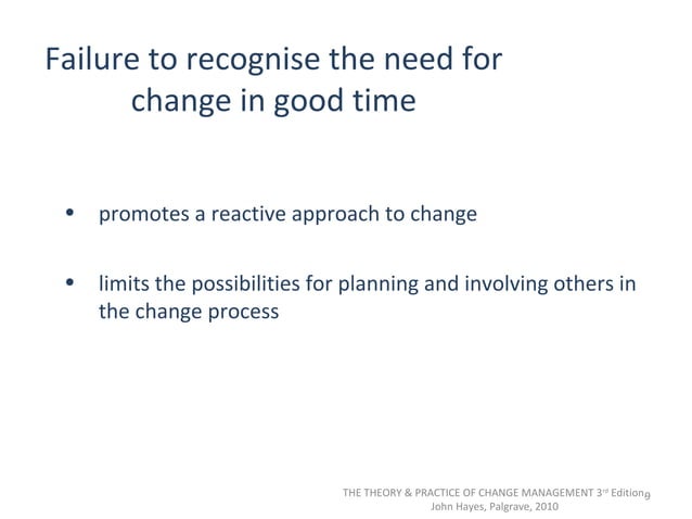 Recognising the need for change and starting the change process | PPT