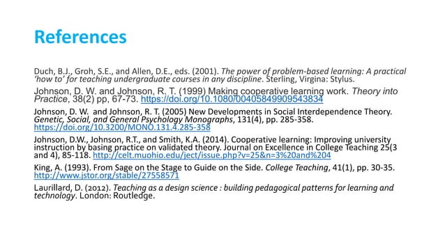 Recognising the value of interdependence through cooperative active ...