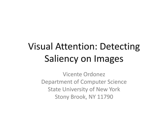 Visual Saliency: Learning to Detect Salient Objects | PPT