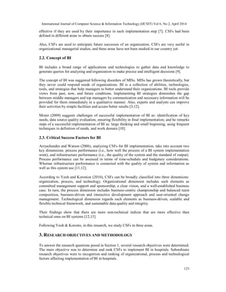 Recognition and Ranking Critical Success Factors of Business Intelligence in Hospitals - Case ...