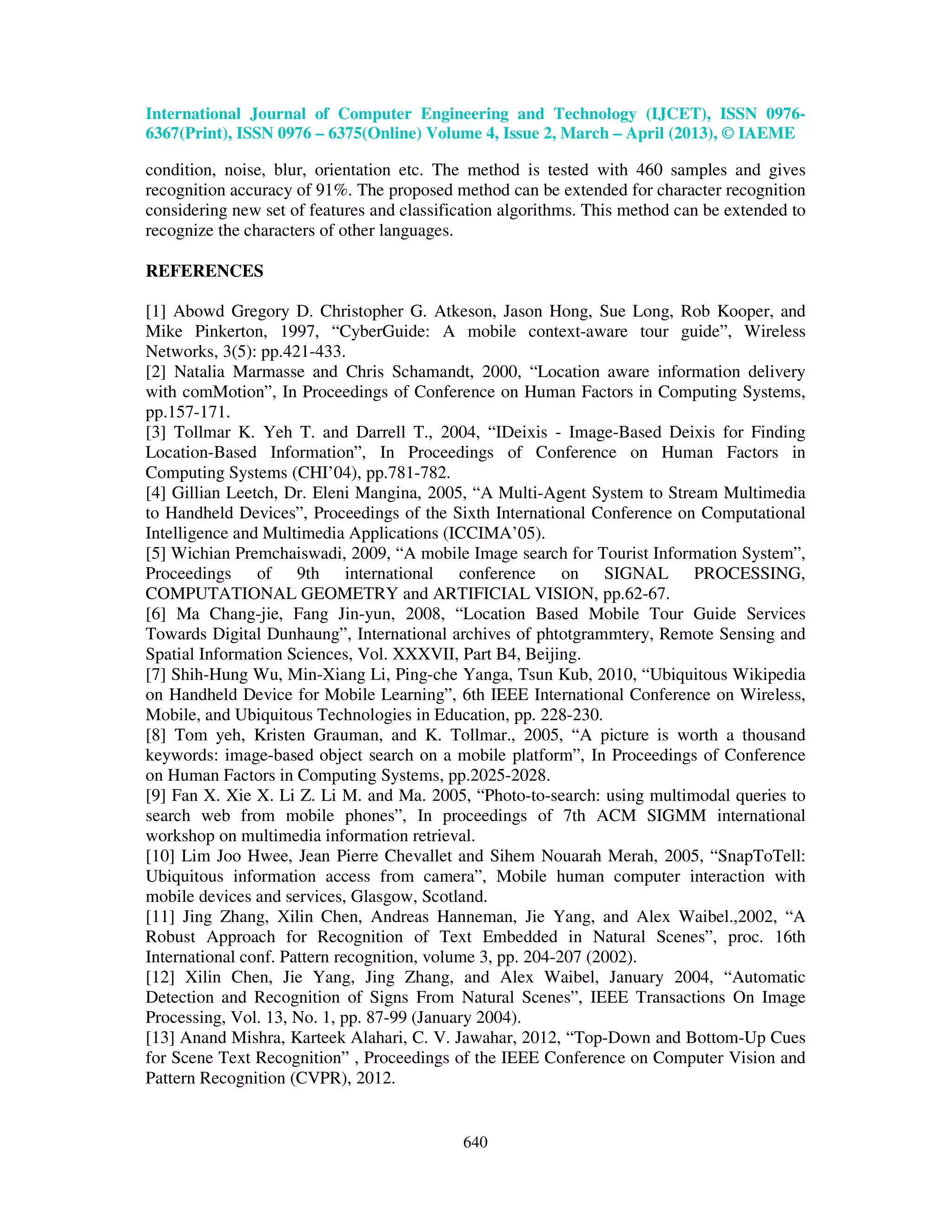 Recognition of basic kannada characters in scene images using euclidean dis | PDF | Photo ...
