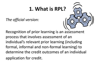 Recognition of prior learning – the MCI way | PDF
