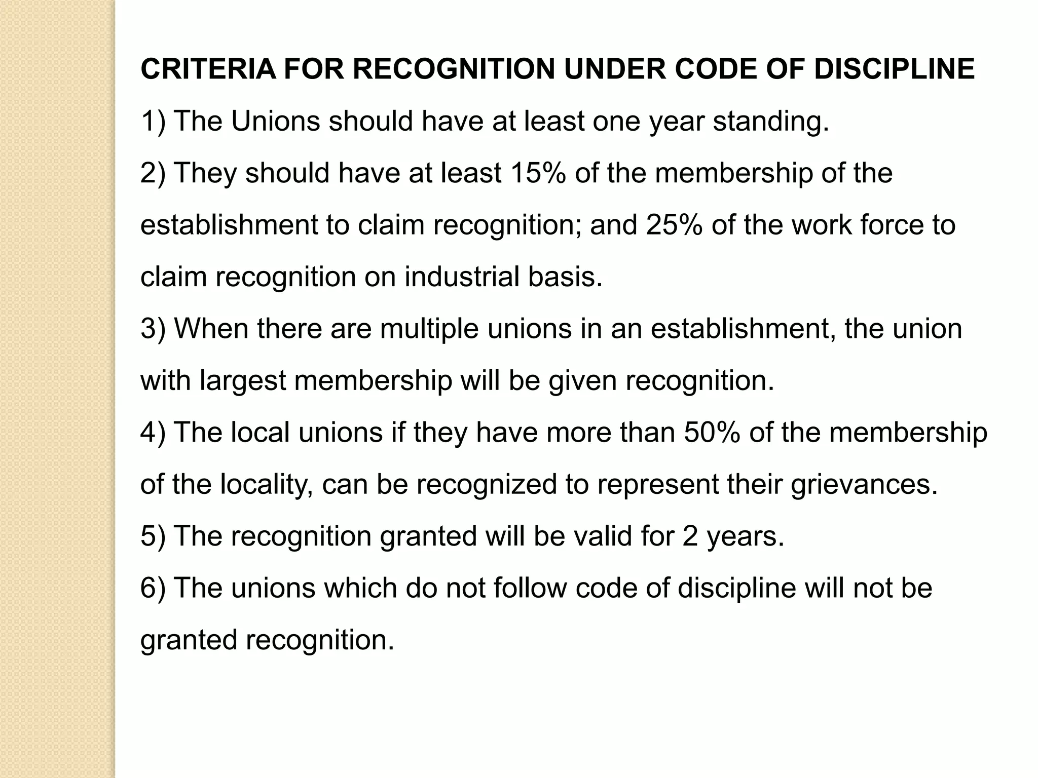 Recognition of trade union | PPTX