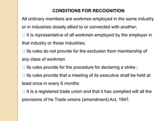 Recognition of trade union | PPTX