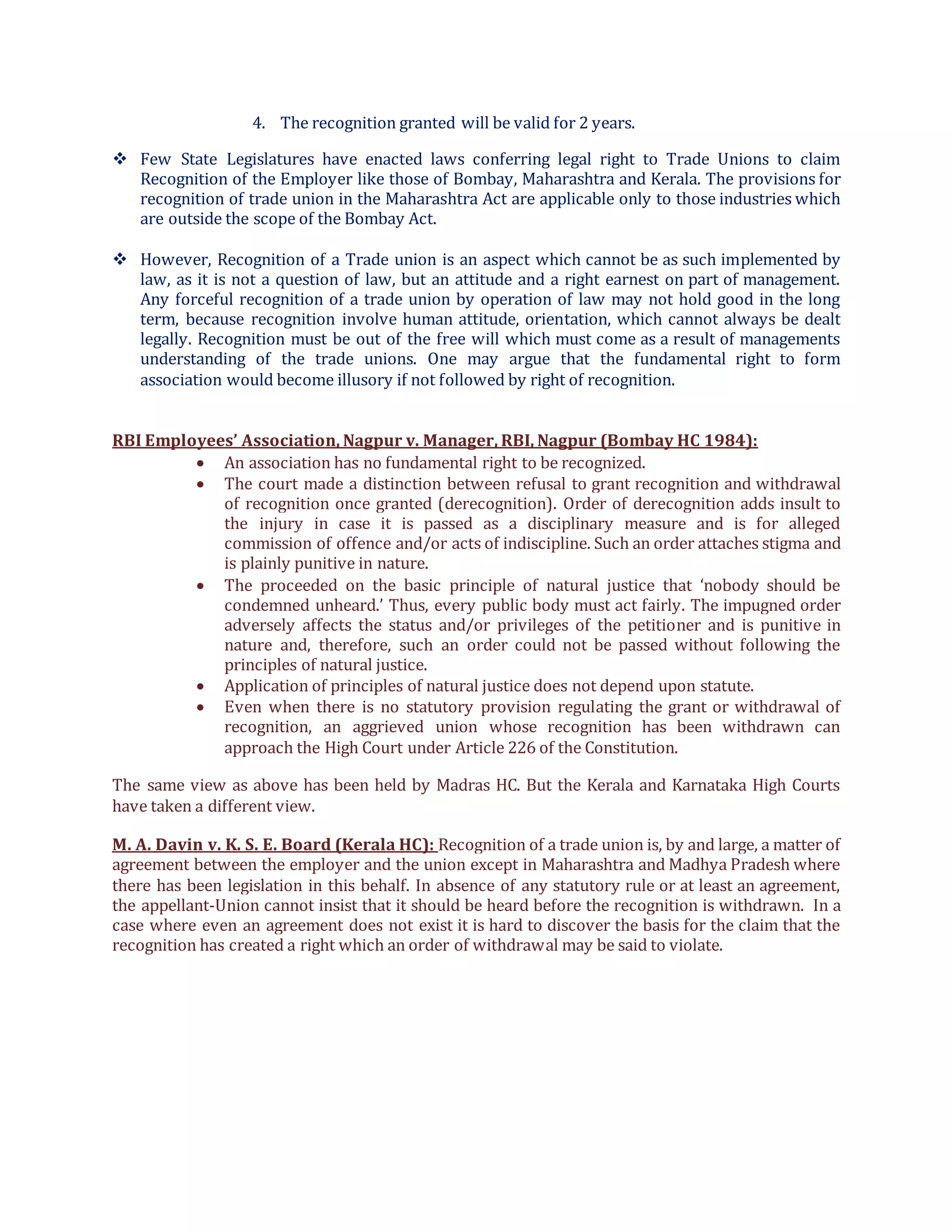 Recognition of trade unions | DOCX