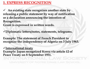 Recognition - International Law | PPTX