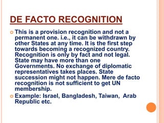 Recognition - International Law | PPTX