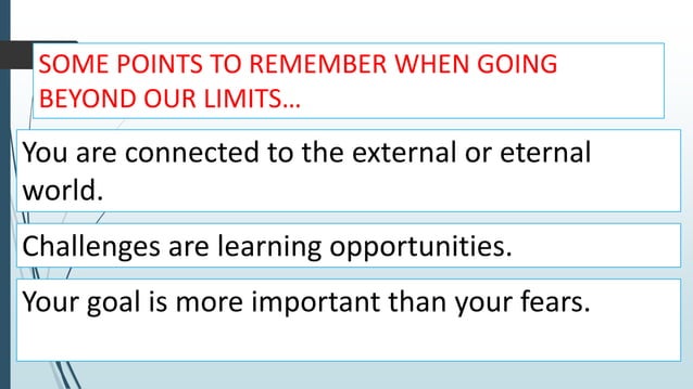 Recognize Limitations and Possibilities for Their Transcendence.pptx | Medical Health