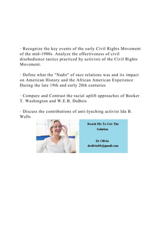 · Recognize the key events of the early Civil Rights Movemen.docx