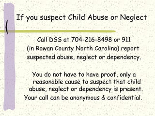 Recoginizing and Reporting Child Abuse & Neglect | PPT