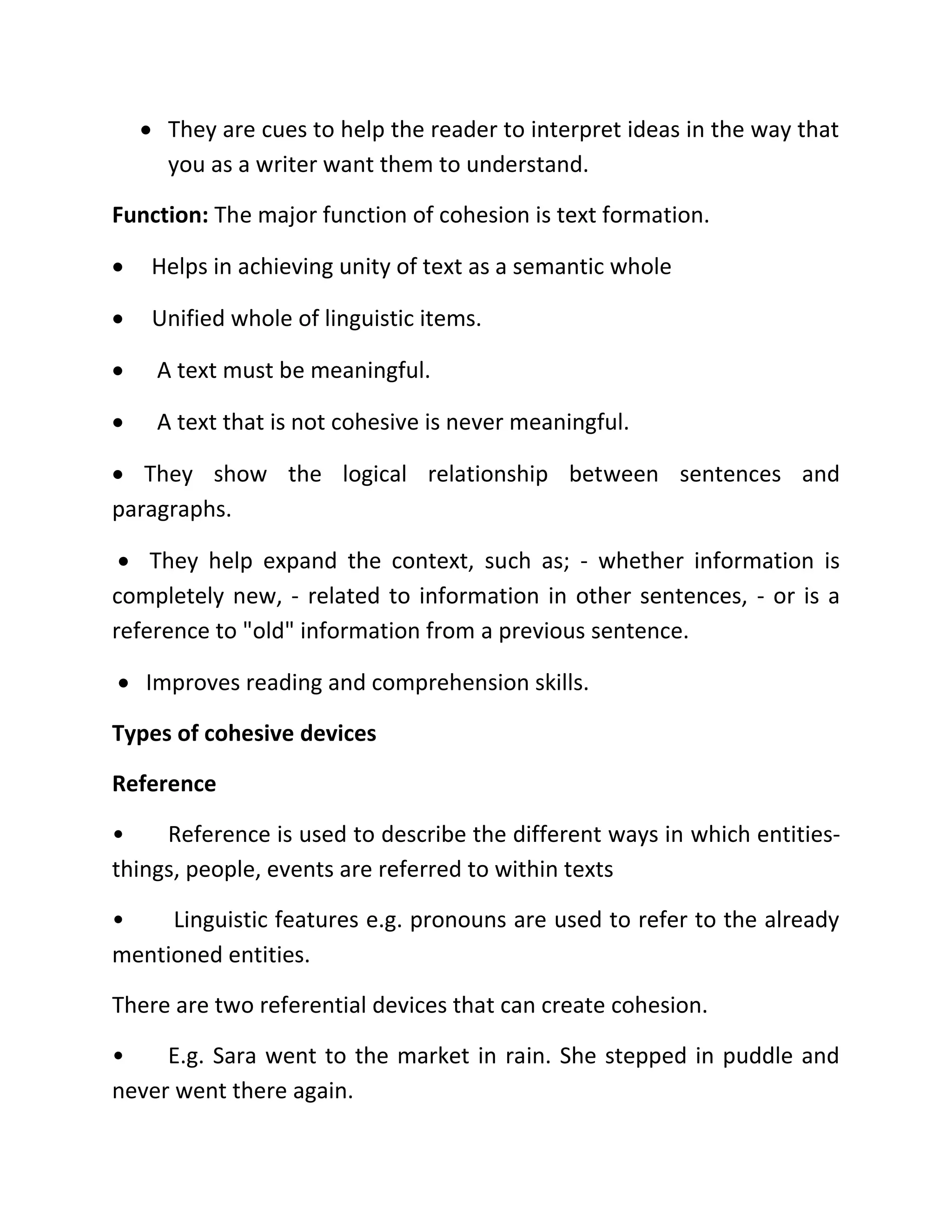 Recognizing and interpreting cohesive devices | PDF