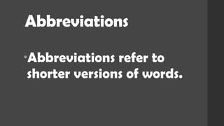 Recognizing Common Abbreviations Powerpoint Presentation | PPT