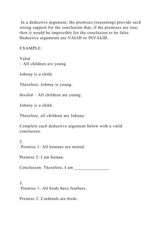 Recognizing Fallacies Constructing sound arguments requires .docx