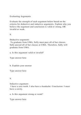 Recognizing Fallacies Constructing sound arguments requires .docx