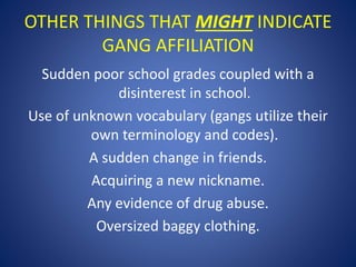 Recognizing gang affiliation | PPTX