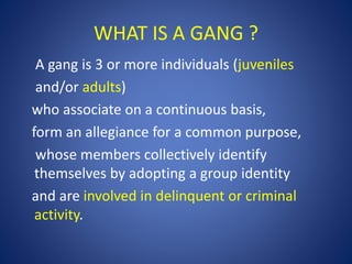 Recognizing gang affiliation | PPTX