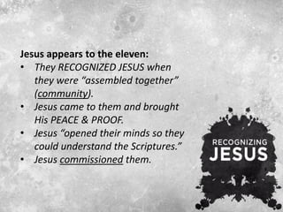 Recognizing Jesus Slides, 4/15/12 | PDF
