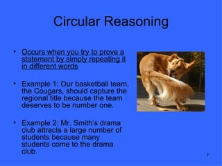 Circular Reasoning Examples In Advertising