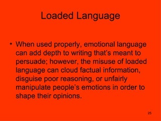 Examples Of Emotionally Loaded Language