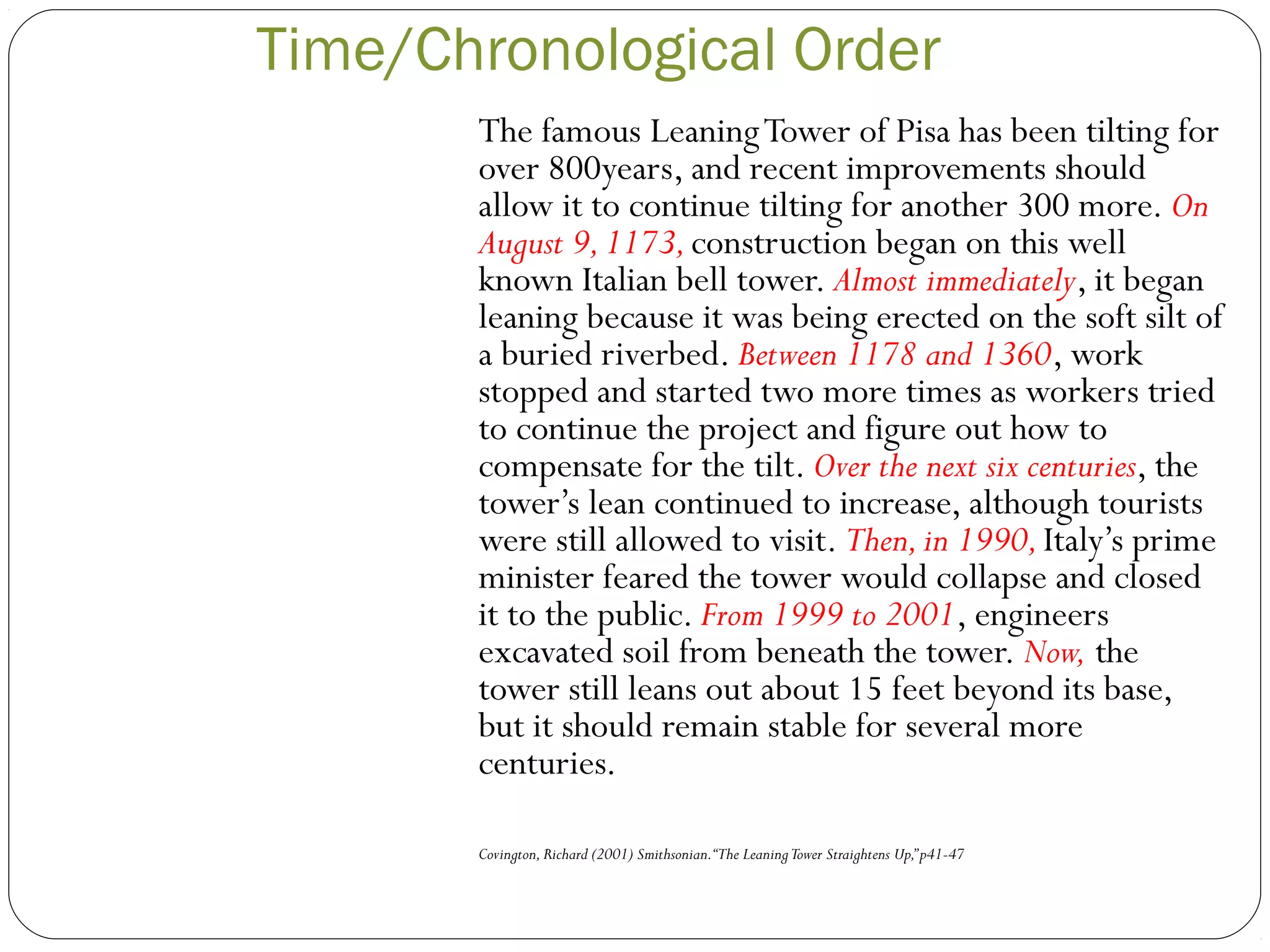 Recognizing patterns of organization | PPT