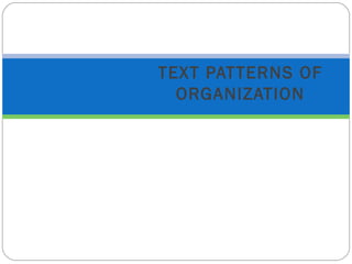 Recognizing patterns of organization | PPT