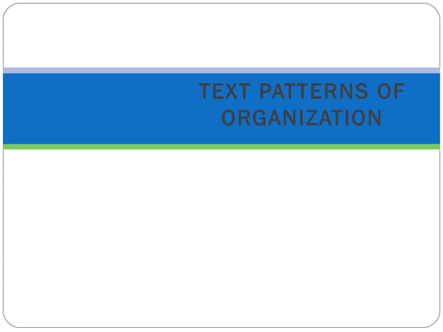 Recognizing patterns of organization | PPT | Education