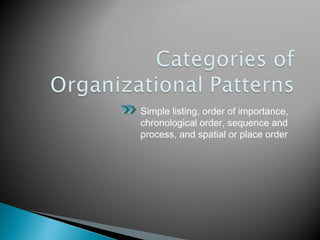 Recognizing patterns of organization[1] | PPT
