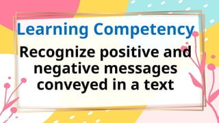 Recognizing Positive and Negative Messages -Figurative Language.pptx