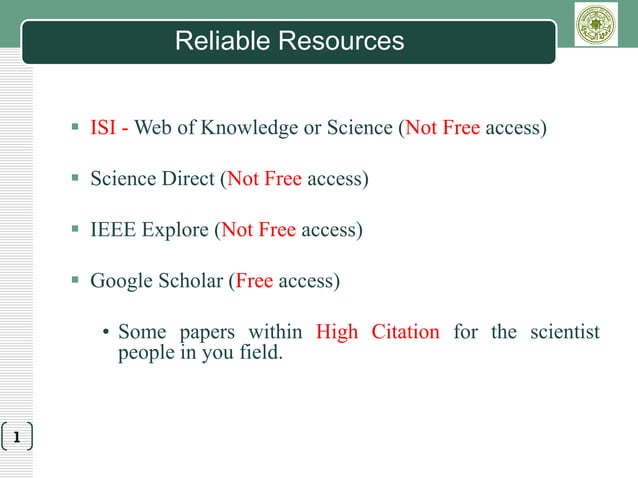 Recognizing the Standalone, and Reliable Journals | PPT