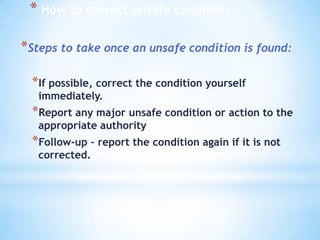 Recognizing unsafe conditions | PPTX