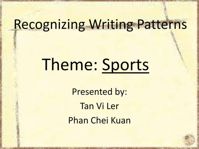 Recognising Writing Patterns | PPT