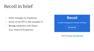Manage React State with Recoil | PPT