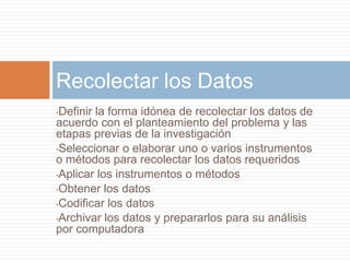 Recolección de Datos Cuantitativos | PPTX