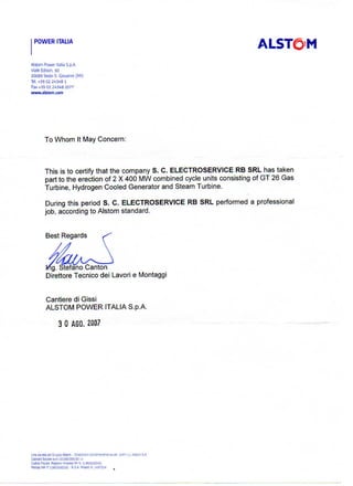 Recommendation Alstom Gissi | PDF