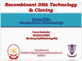 Recombinant-DNA Technology | PPTX