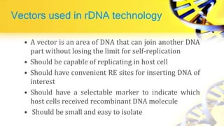 Recombinant dna technology | PPTX