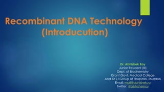 Recombinant DNA Technology (Introdcution) | PPTX