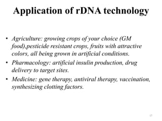Recombinant dna technology | PPTX
