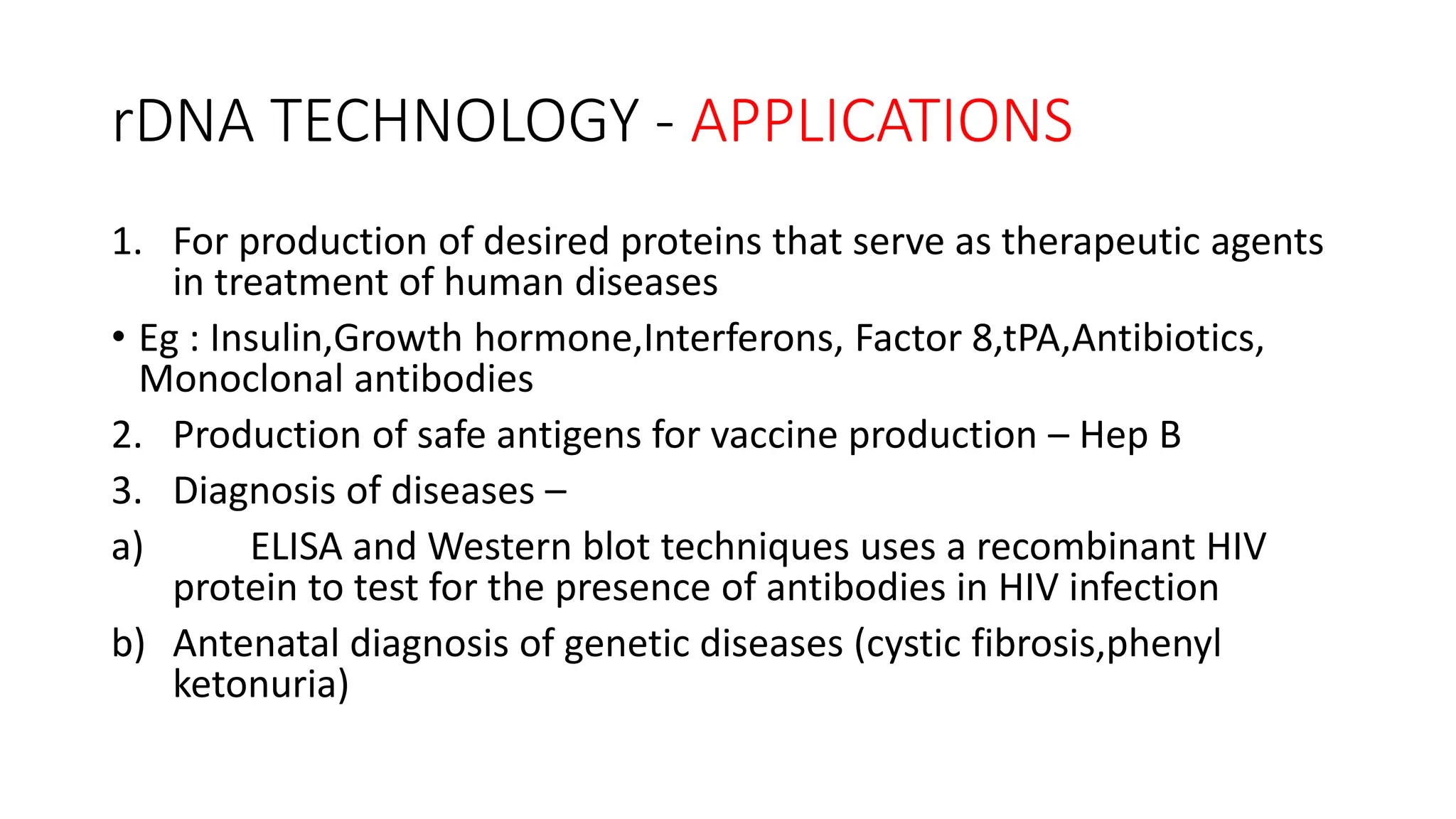 RECOMBINANT DNA TECHNOLOGY biochemistry lecture | PPTX