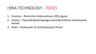 RECOMBINANT DNA TECHNOLOGY biochemistry lecture | PPTX