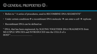 Recombinant DNA Technology - A Perforated Insight By Rxvichu !! | PPTX