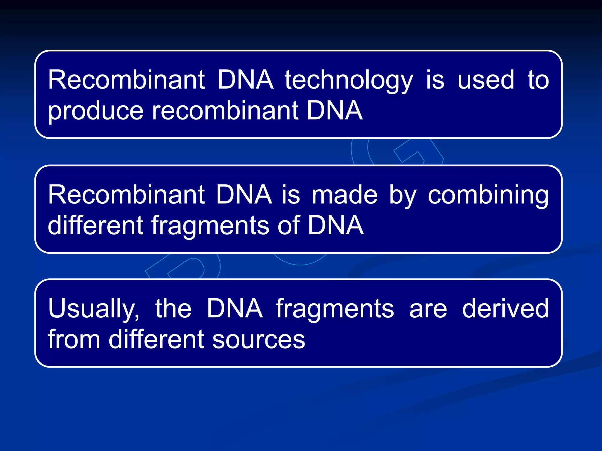 Recombinant dna technology tools and techniques | PPTX
