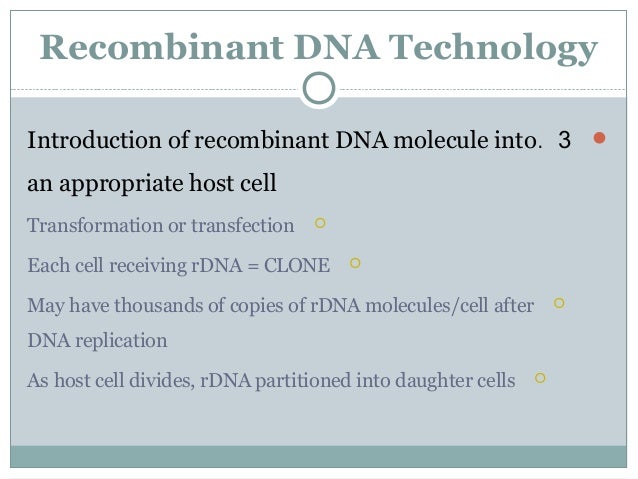 Recombinant DNA technology lect