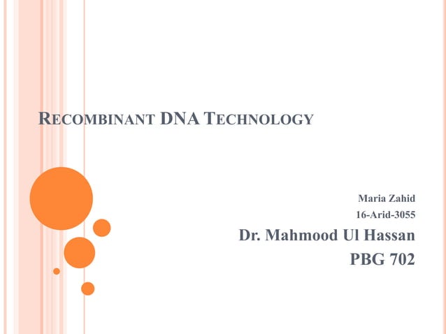 Recombinant dna technology orig | PPT