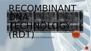 Recombinant dna technology (rdt) | PDF